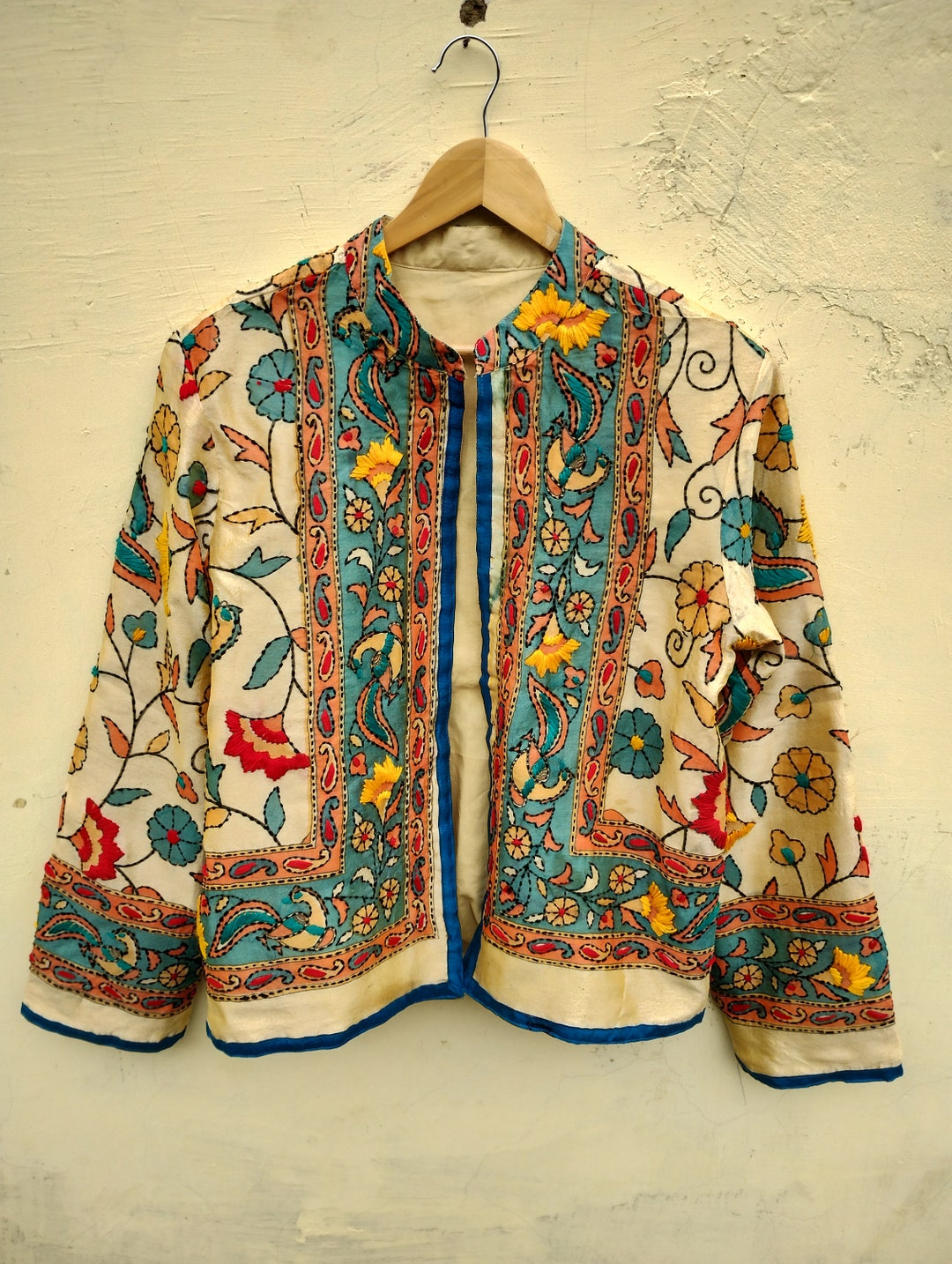 Indian Handmade Phulkari Embroidered Jacket Coat for Women - Etsy