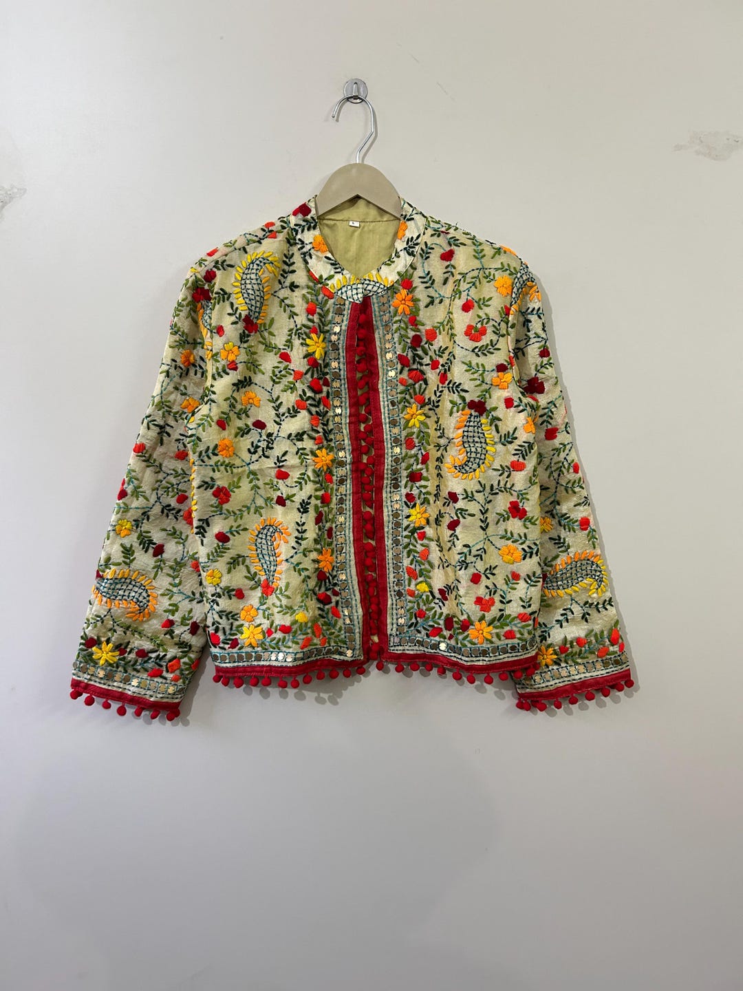 Indian Handmade Phulkari Embroidered Jacket Coat for Women - Etsy