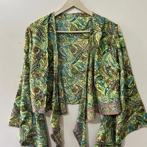 Handmade Silk Wrap Top: Boho Hippie Bell Sleeve Tie Top - Etsy