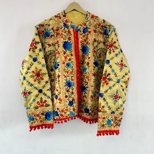 Indian Traditional Phulkari Embroidered Jacket Coat for Women - Etsy