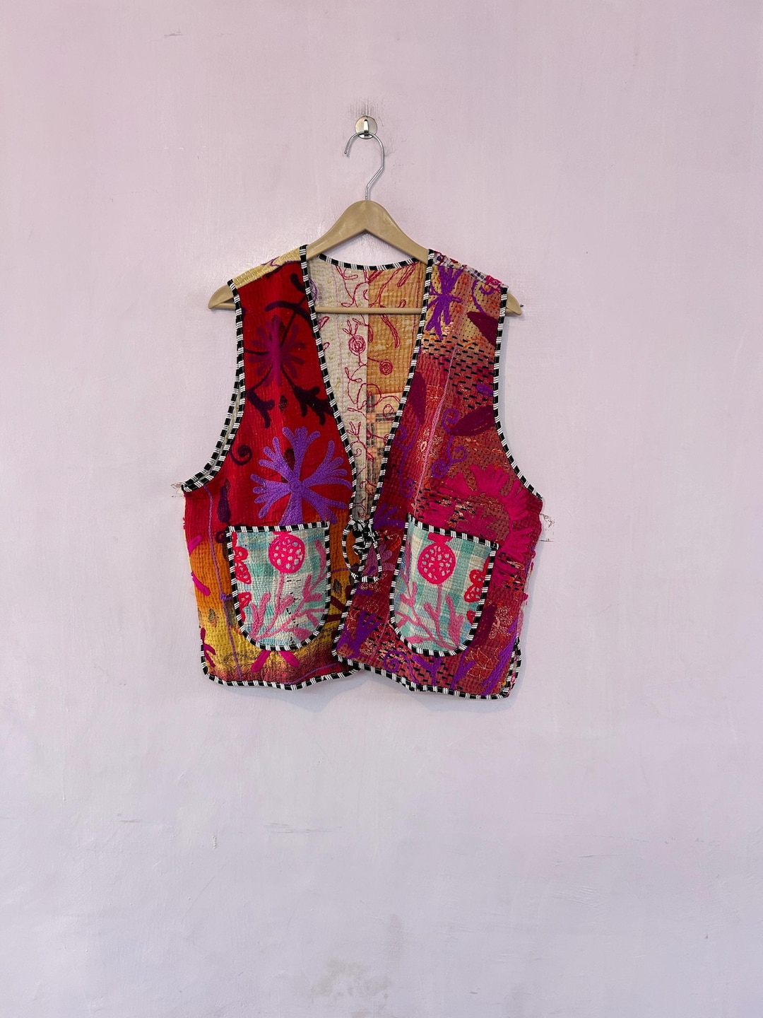 New Stylish Kantha Waistcoat With Handmade Suzani, Vest , Gilet - Etsy