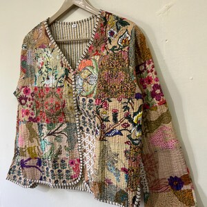 Bohemian Quilted Patchwork Jacket for Women, Reversible Cotton Jacket ...