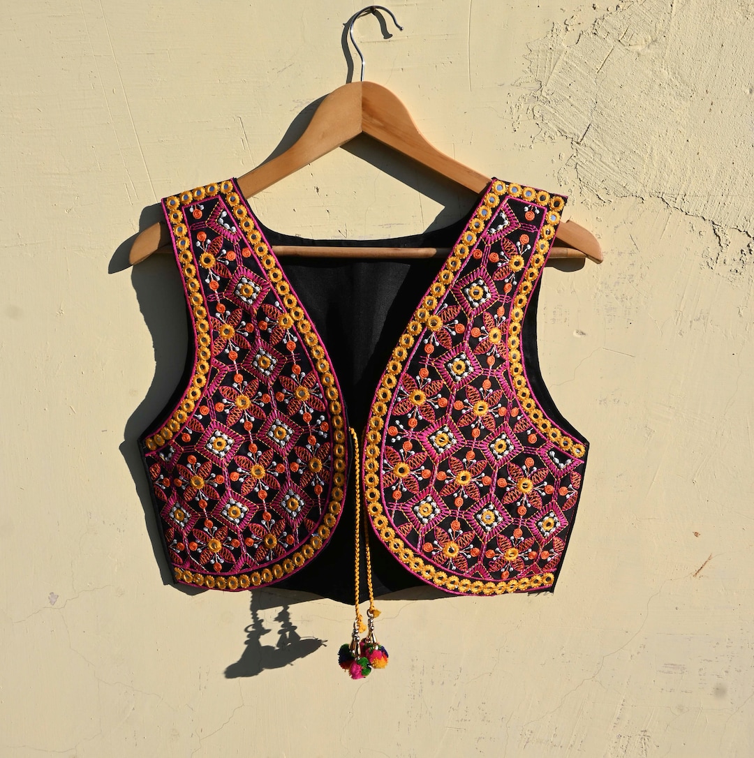 Indian Jacket, Embroidered Vintage Kutch Jacket, Women Vest Koti ...