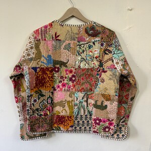 Bohemian Quilted Patchwork Jacket for Women, Reversible Cotton Jacket ...