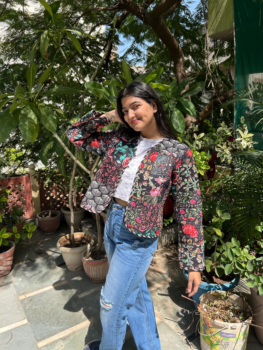 Patchwork Quilted Jacket Boho All Season Reversible Jacket for Women - Etsy