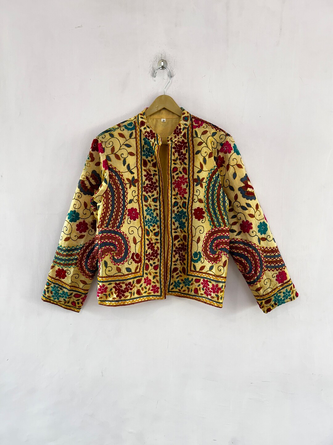 Indian Handmade Phulkari Embroidered Jacket Coat for Women - Etsy