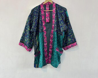 Lightweight Silk Saree Kimono Robe Vintage Silk Kimono Women Kimono ...