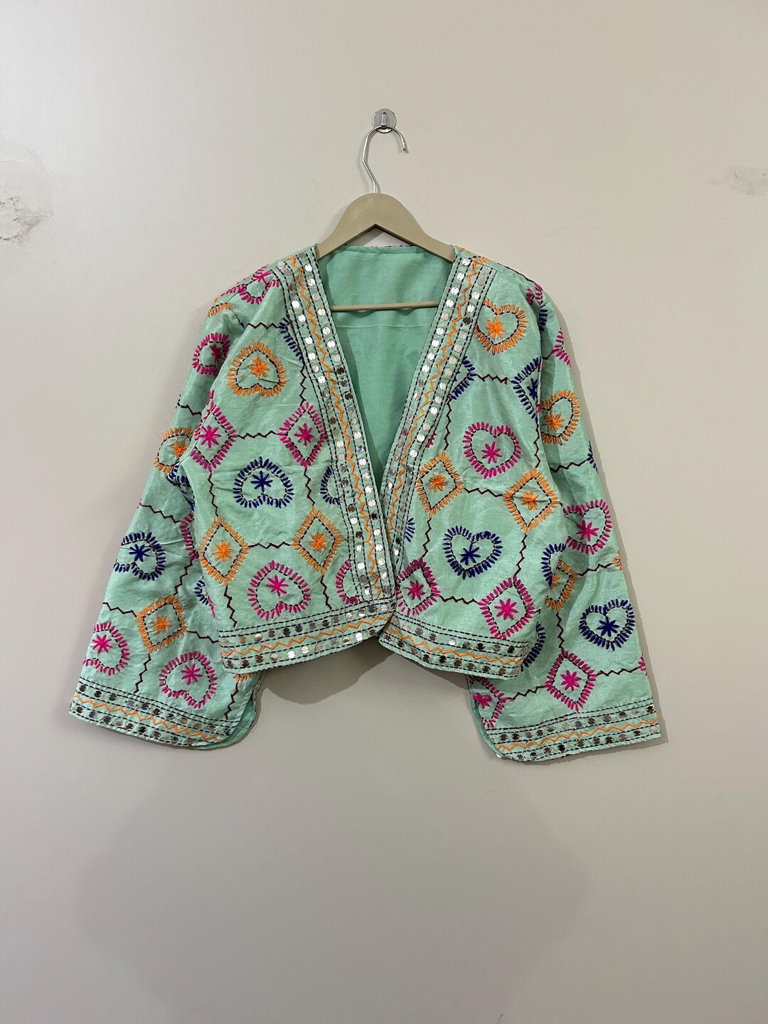 Boho Phulkari Embroidered Women Jacket - Etsy