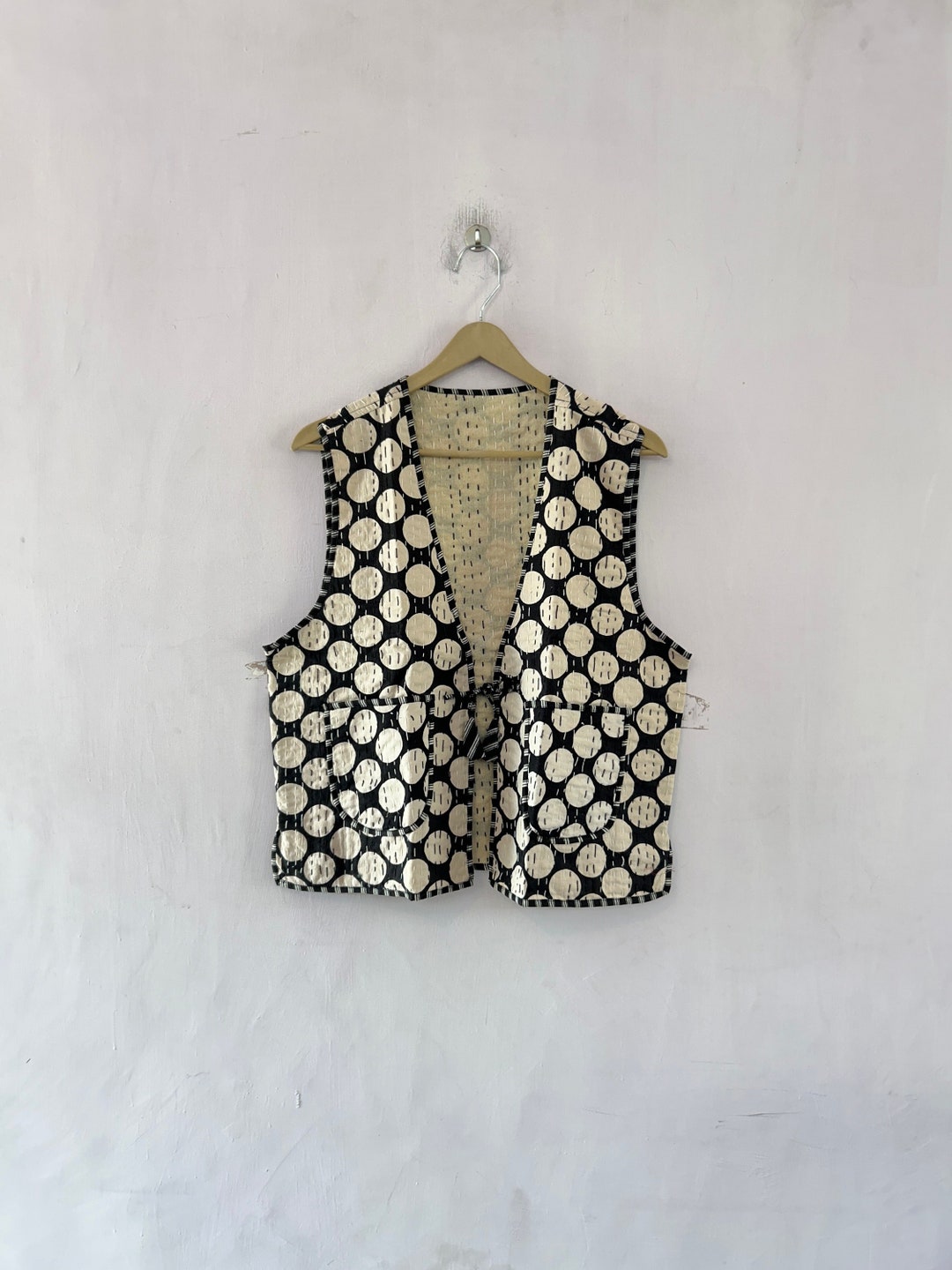 Kantha Waistcoat Jacket , Long Length Vest , Summer Vest , Kantha ...