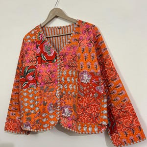 Bohemian Quilted Patchwork Jacket for Women, Reversible Cotton Jacket ...