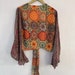 Indian Vintage Silk Tie Top, Wrap Top, Women Bell Sleeve Front Tie ...