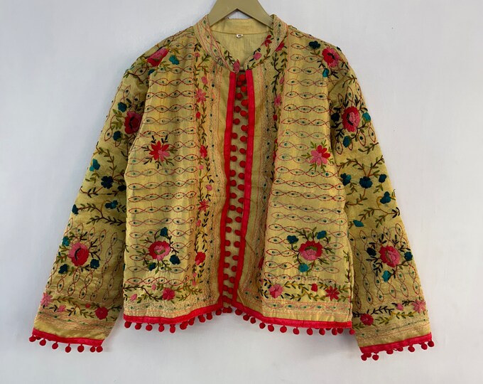 Traditional Phulkari Handmade Embroidered Jacket for Women - Etsy