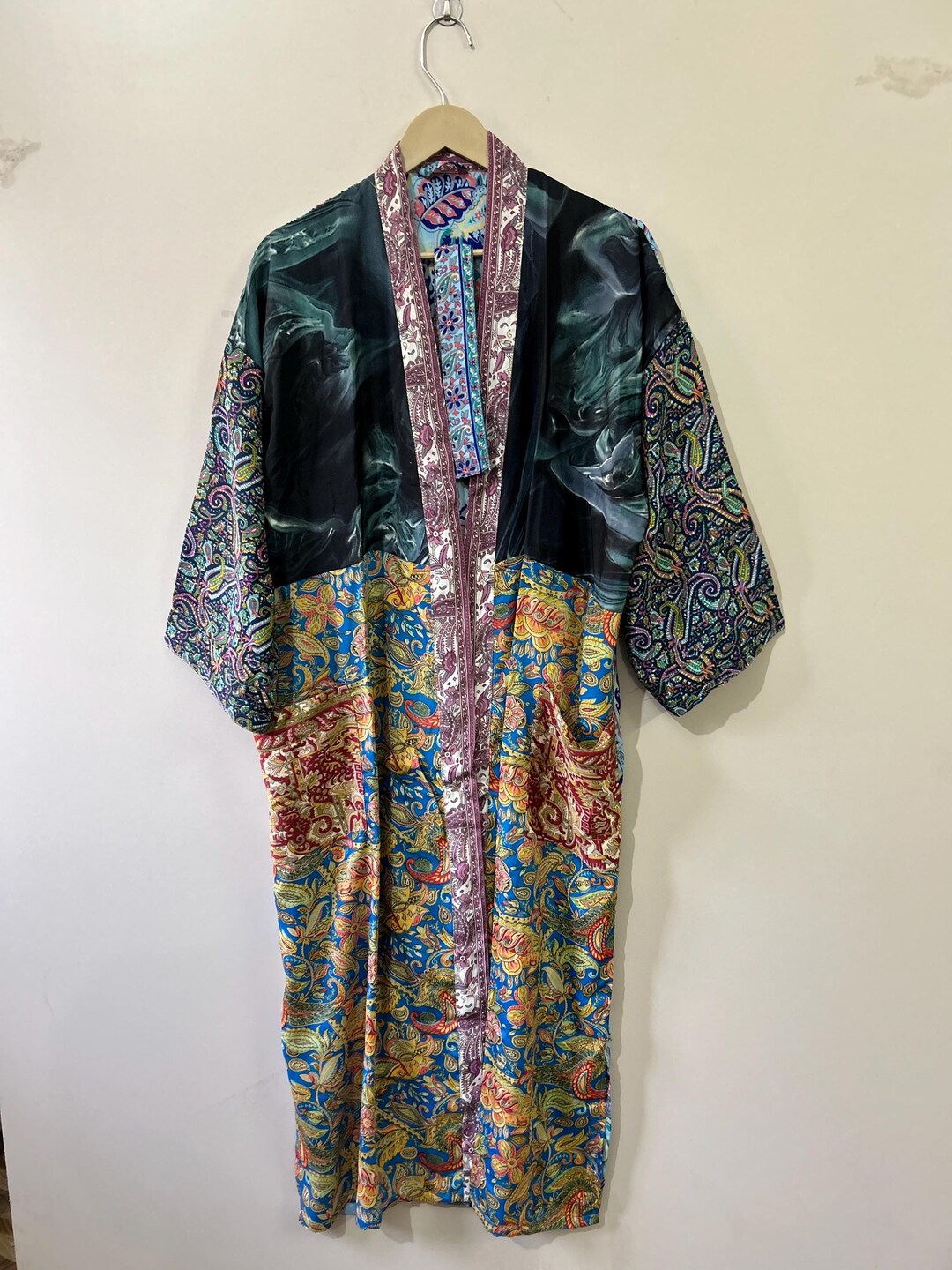 Woman Silk Kimono, Vintage Kimono Robe for Women, Boho Kimono Duster ...