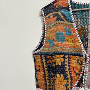 Vintage Handmade Kantha Vest Jacket , Unisex Waistcoat, Cotton Kantha ...