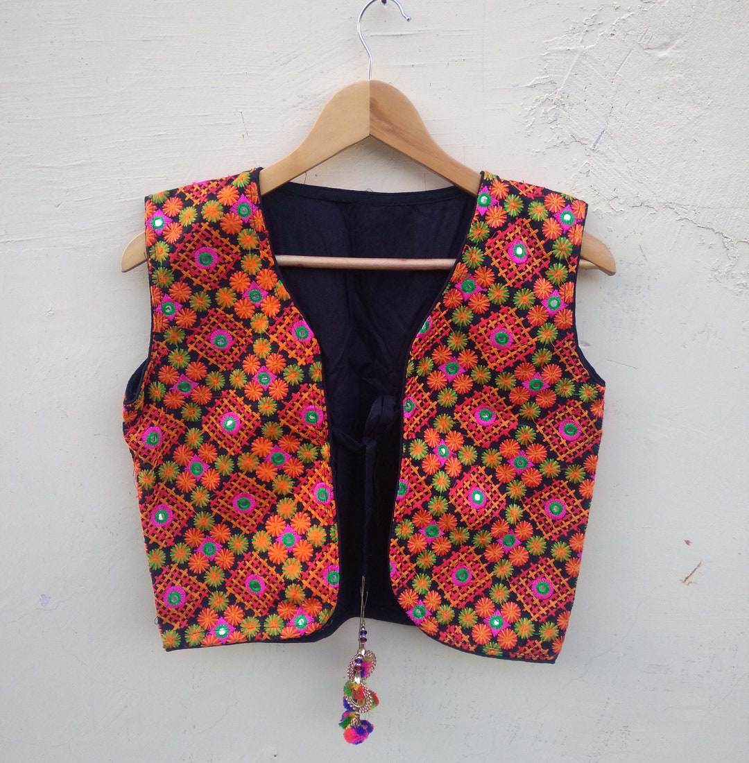 Indian Jacket, Embroidered Vintage Kutch Jacket, Women Vest Koti ...