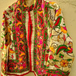 Indian Handmade Phulkari Embroidered Jacket Coat for Women - Etsy
