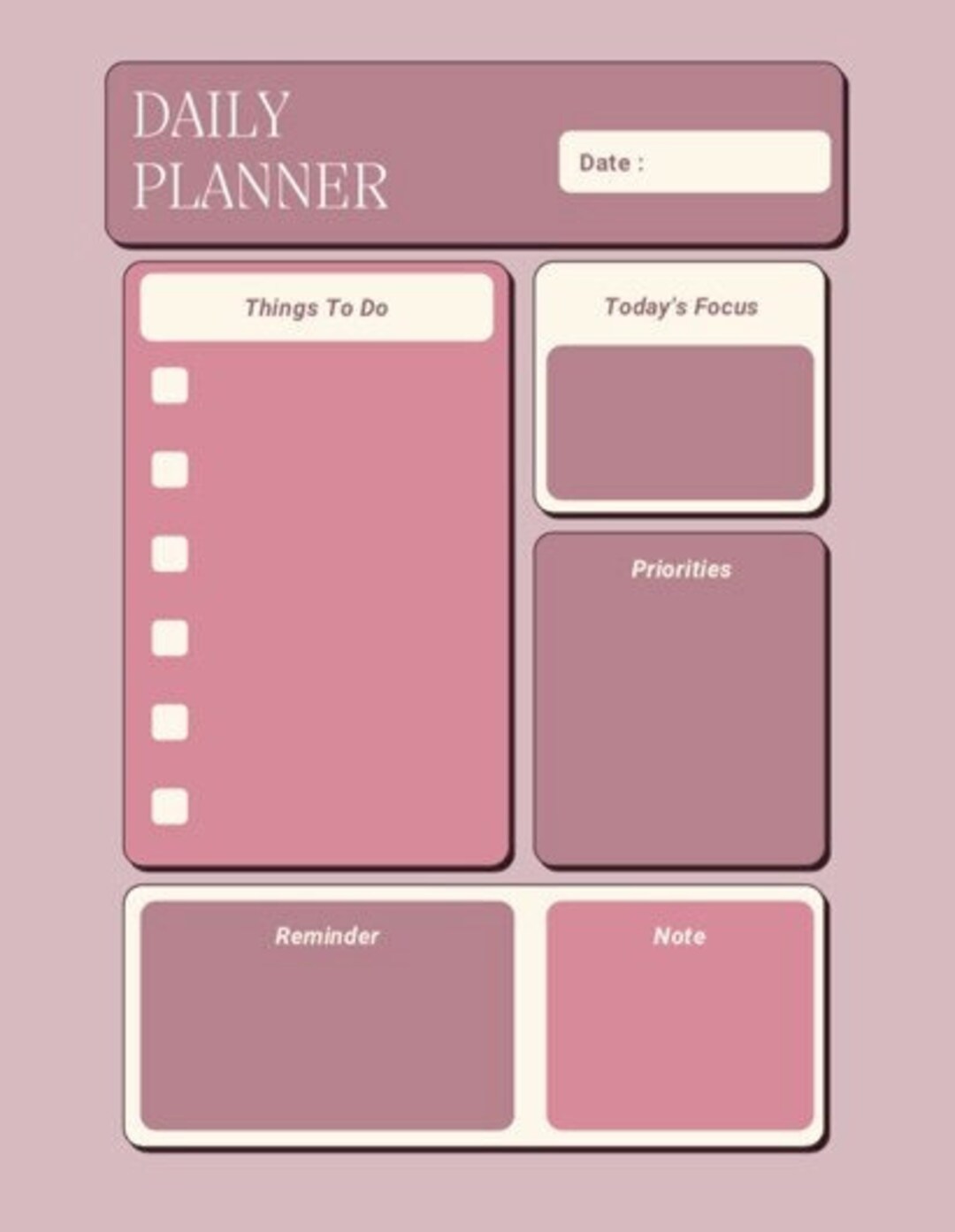 Goal Oriented Daily Planner - Etsy