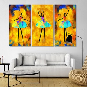 Colorful African Ballerina Girls Dancing Canvas|abstract Canvas Decor ...