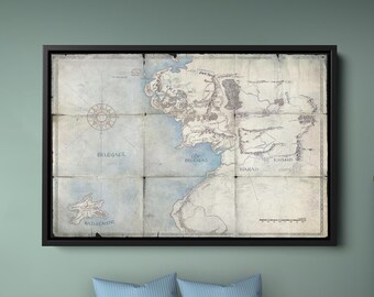 Framed Map of Middle Earth - Etsy UK