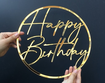 Happy Birthday Mirror Sign - Etsy