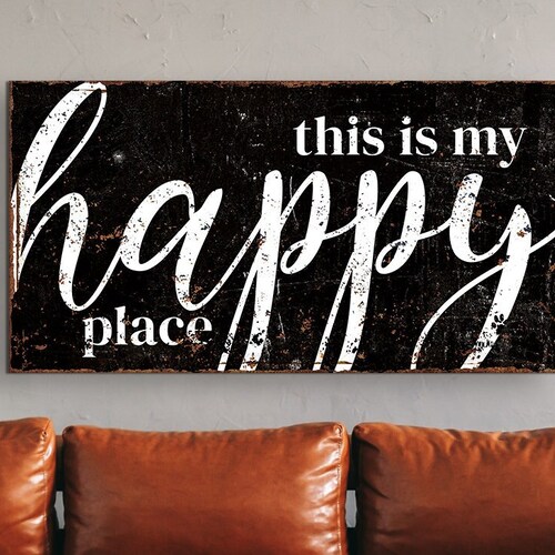 This is My Happy Place Framed Wood Sign Living Room Decor - Etsy