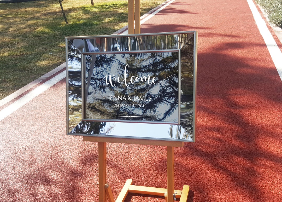 Mirrored Acrylic Welcome Wedding Sign | Wedding Welcome Sign | Custom ...