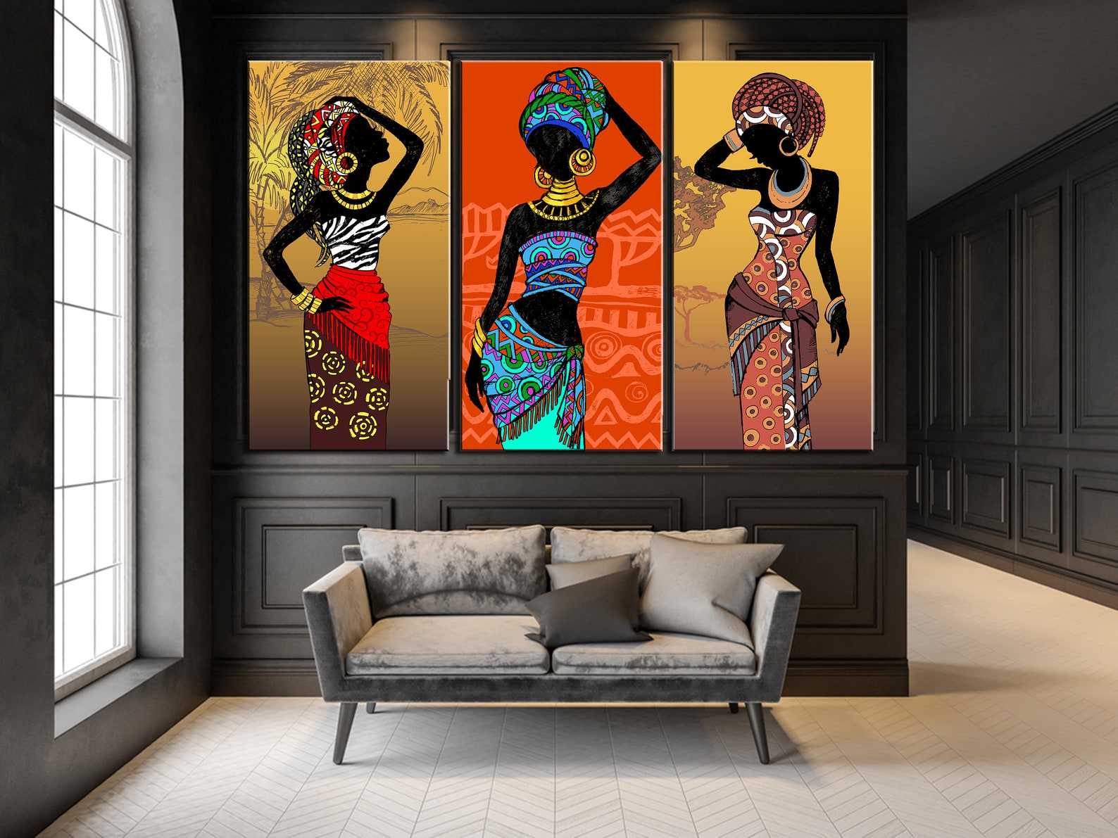 Colorful African Canvas Settraditional Africa Canvascolorful Etsy