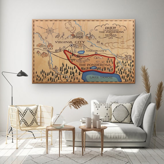 Movie Map Canvas Antique Map Artwork Best Movie Map Canvas - Etsy