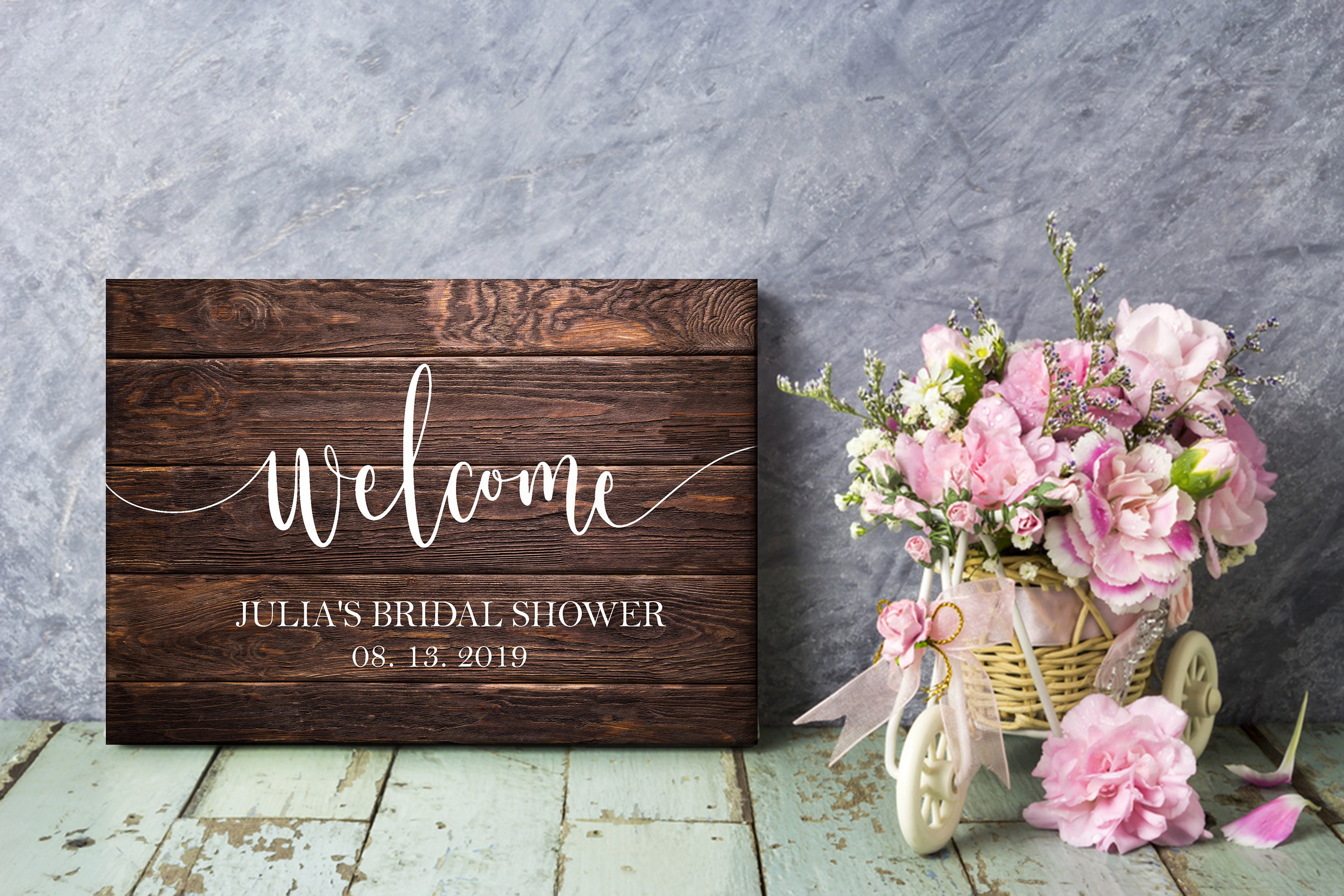 Custom Wedding Welcome Sign, Rustic Wood Entrance Sign, Personalized ...