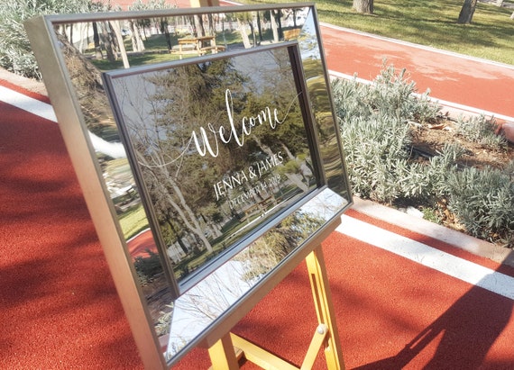 Mirrored Acrylic Welcome Wedding Sign Wedding Welcome Sign - Etsy