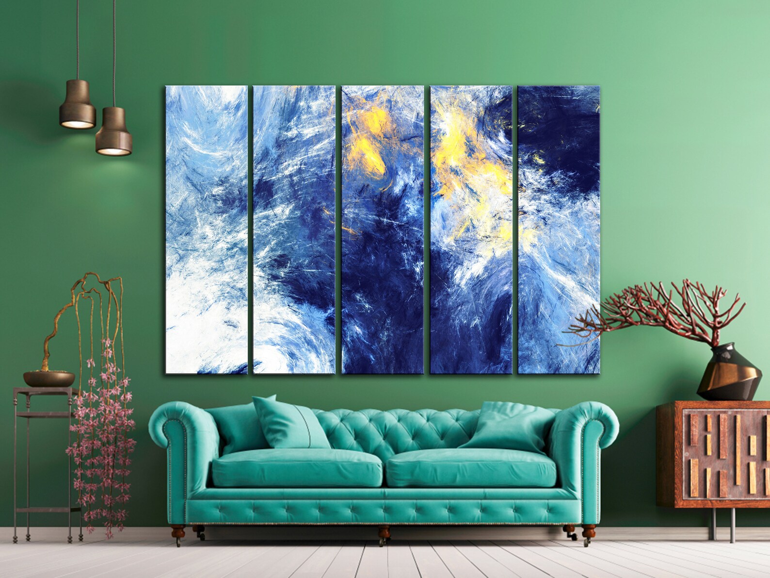 Shades of Blue Abstract Art Dynamic Clouds Abstract Painting | Etsy