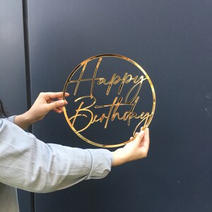 Round Gold Acrylic Birthday Sign, Party Decor - Etsy