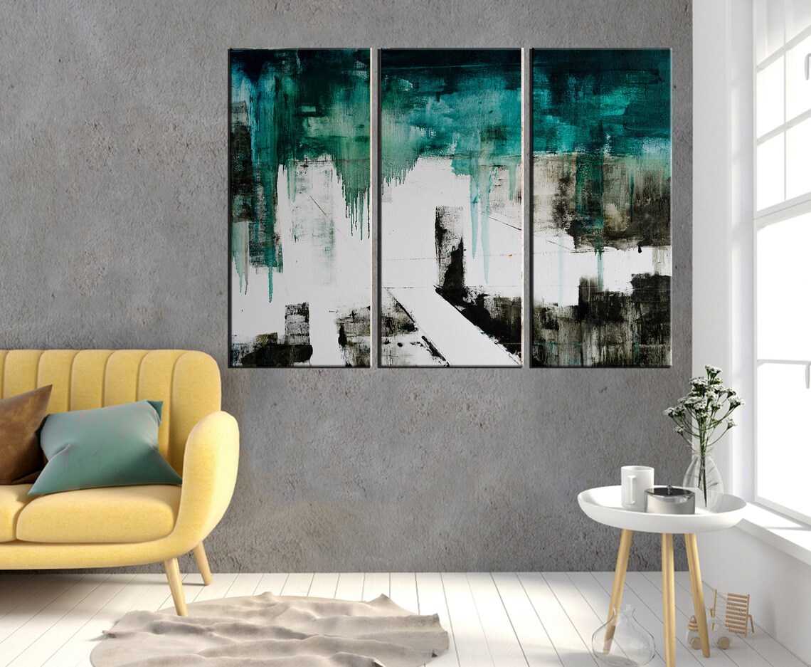 Extra Large Canvas Art Blue and White Wall Art Blue Color Wall - Etsy UK