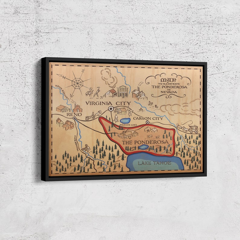 Movie Map Canvas Antique Map Artwork Best Movie Map Canvas - Etsy