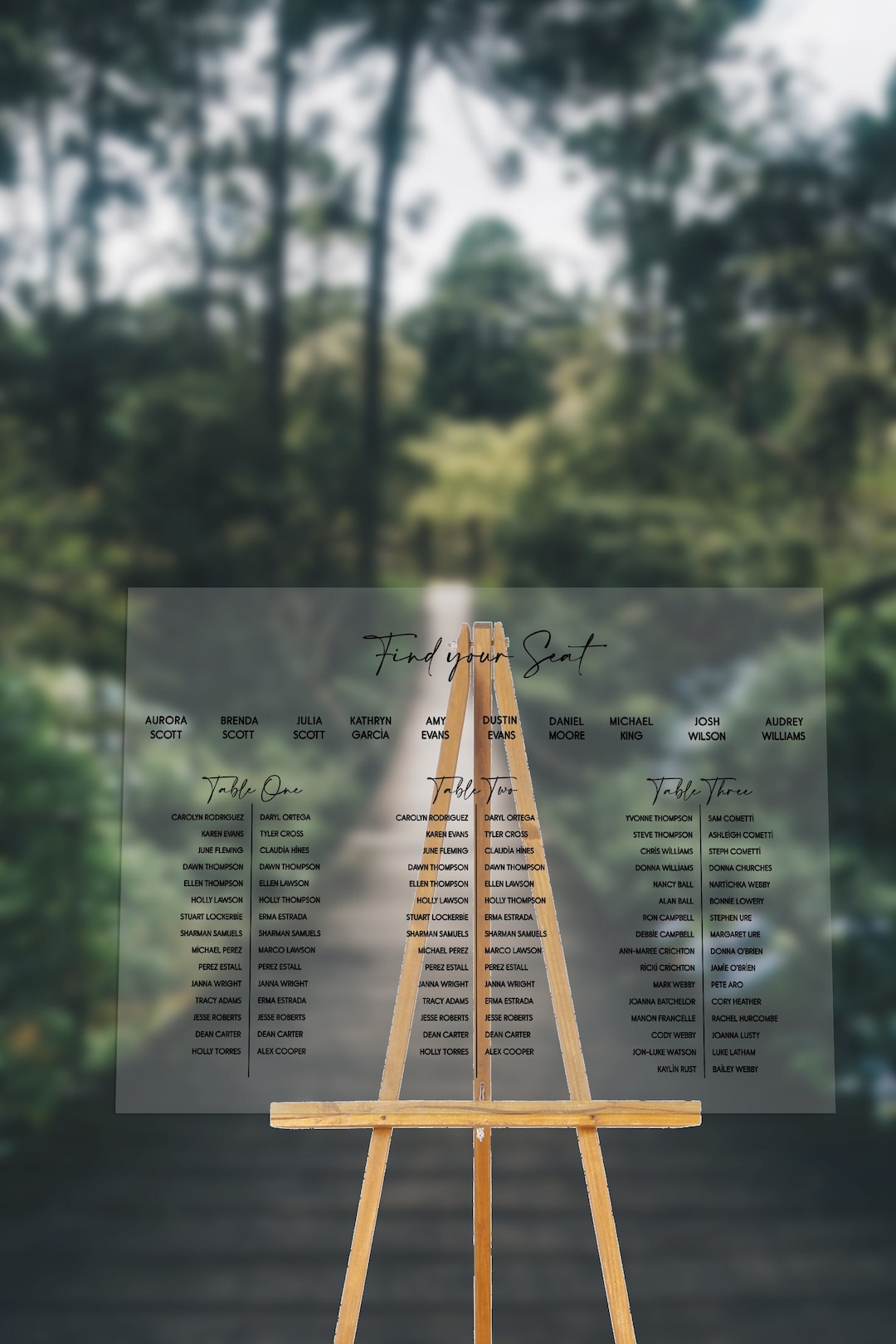 Wedding Signage Seating Chart & Welcome Sign - Custom Acrylic Seating ...