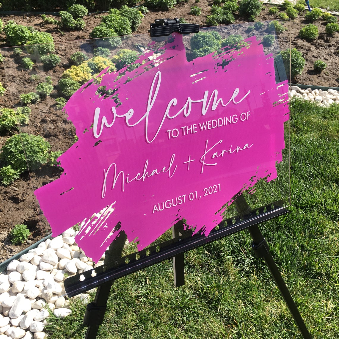 Acrylic Wedding Sign UV Printing on Clear Acrylic Brush - Etsy