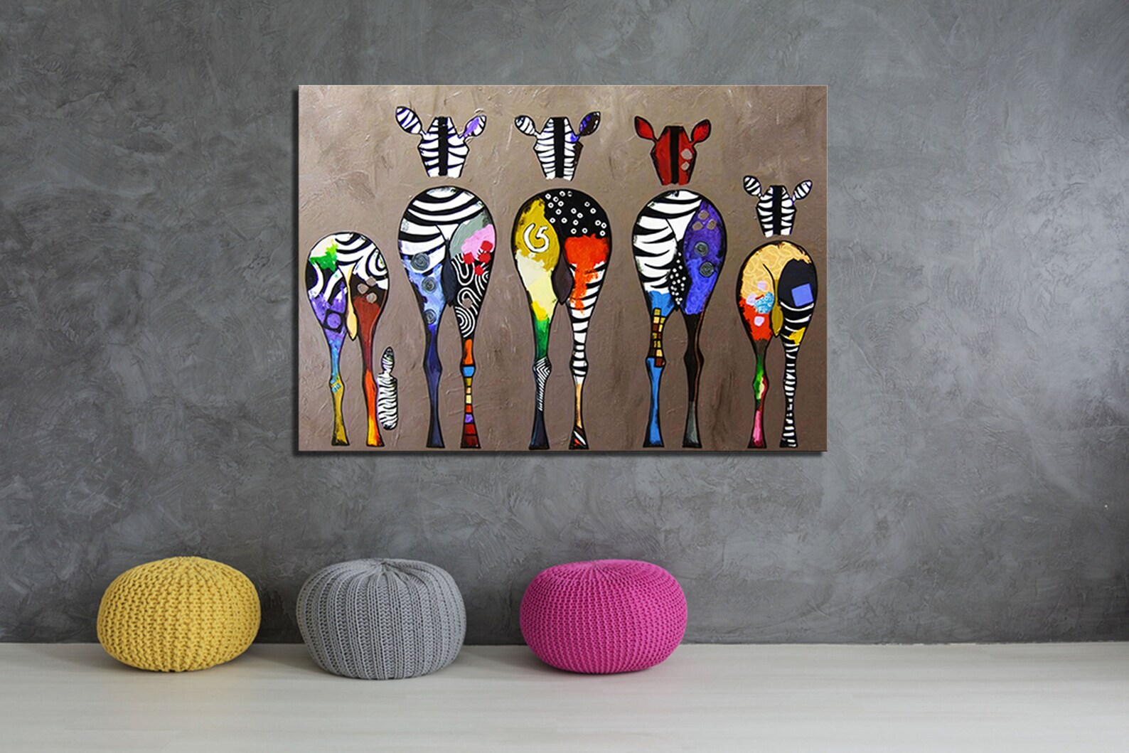 Banksy Colorful Zebras Canvas Wall Art BANKSY Zebra Poster - Etsy