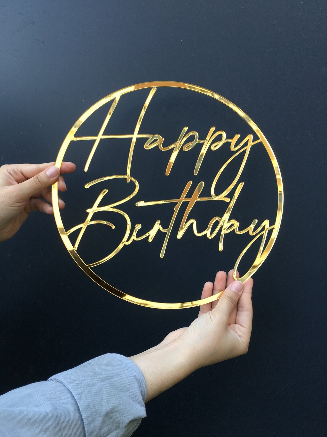 Round Gold Acrylic Birthday Sign, Party Decor - Etsy