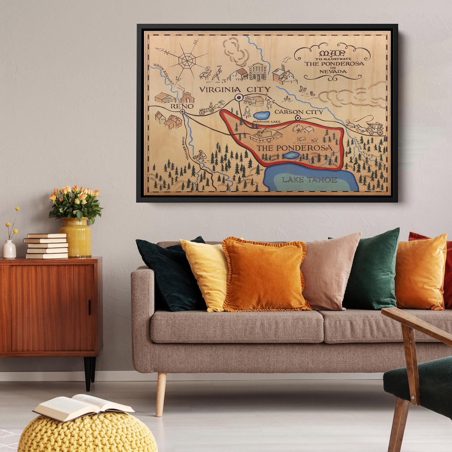 Movie Map Canvas Antique Map Artwork Best Movie Map Canvas - Etsy