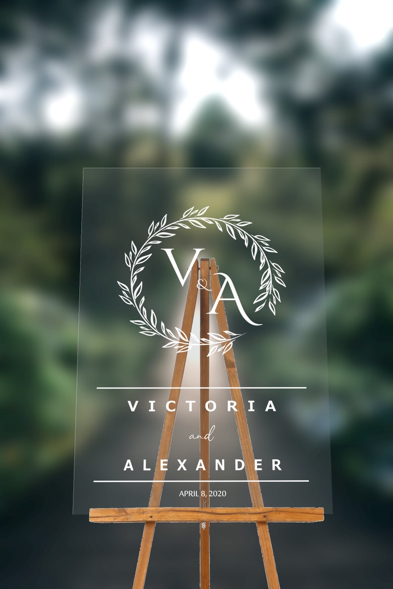 FREE PREVIEW Clear Acrylic Welcome Sign Vertical Wedding - Etsy