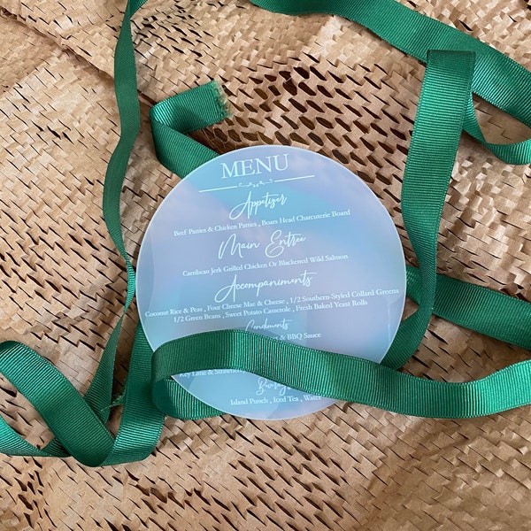 Clear Menu Cards - Etsy