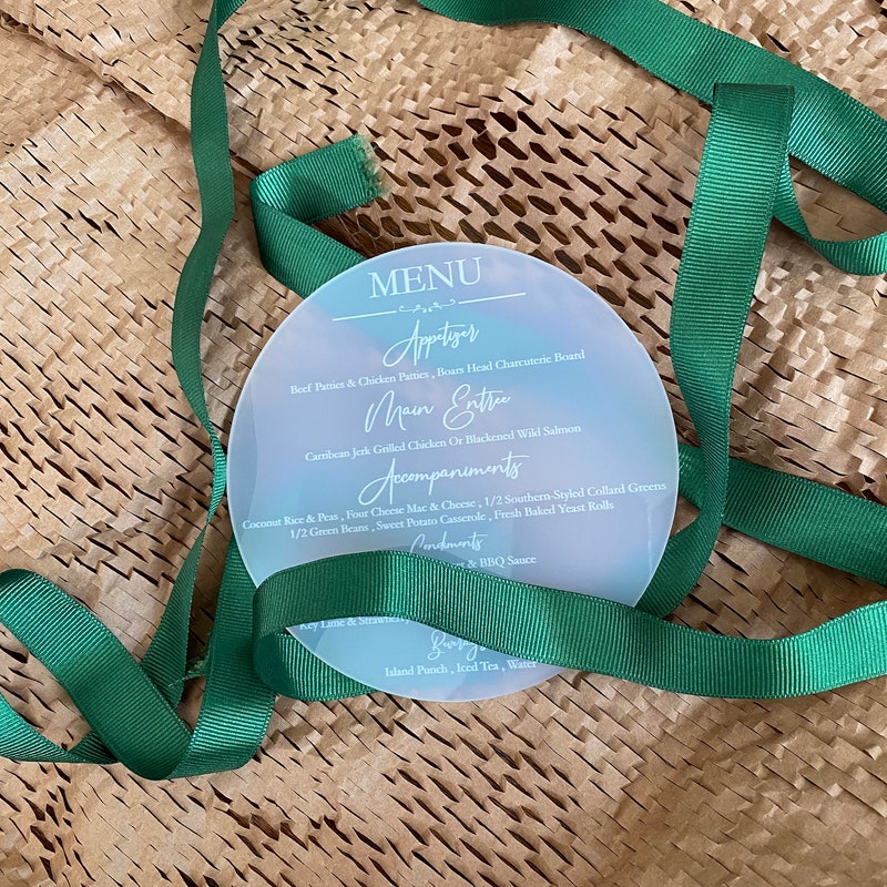 Clear Menu Cards - Etsy