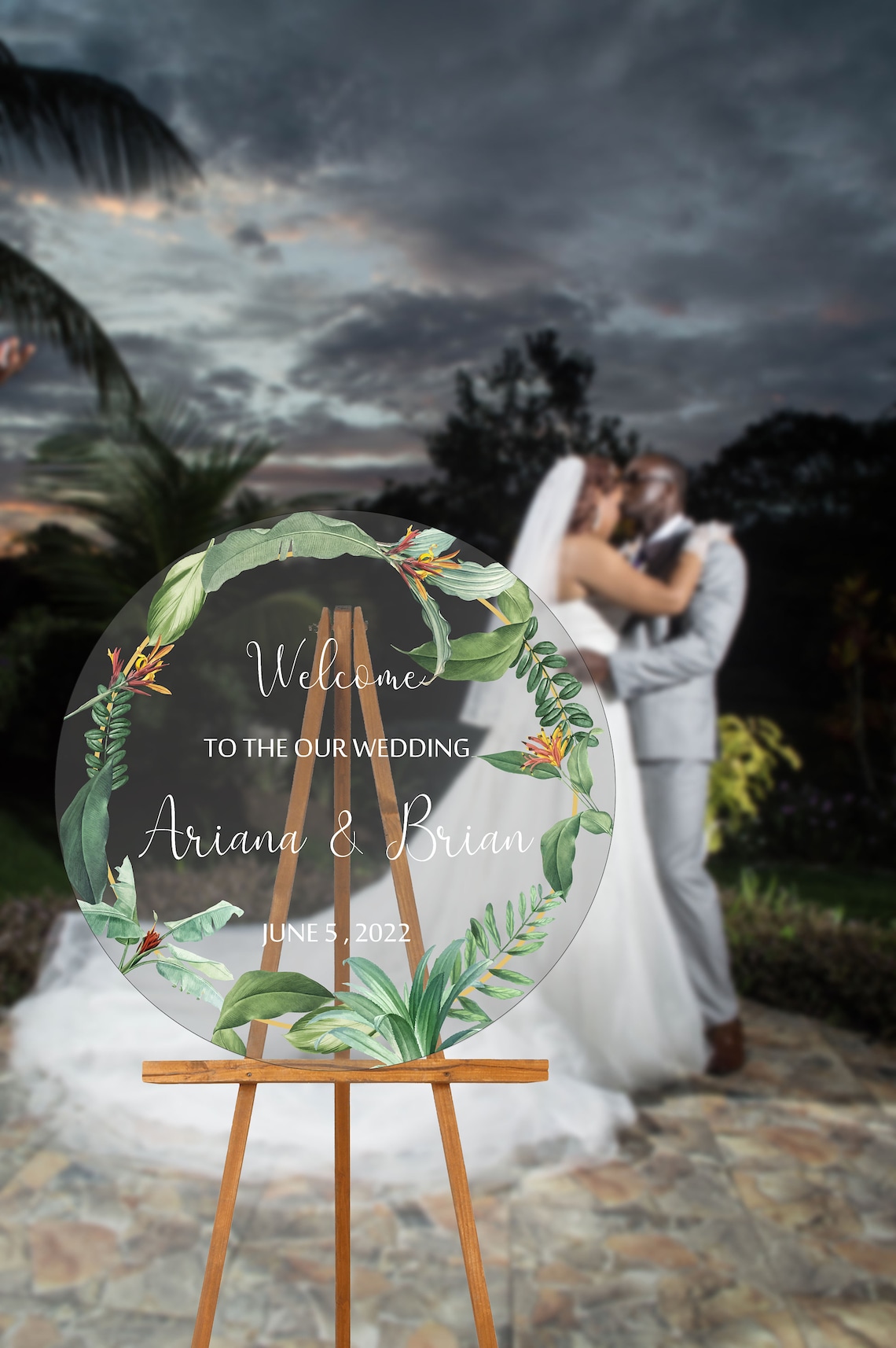 Tropical Leaf Wedding Welcome Sign Special Welcome Sign | Etsy