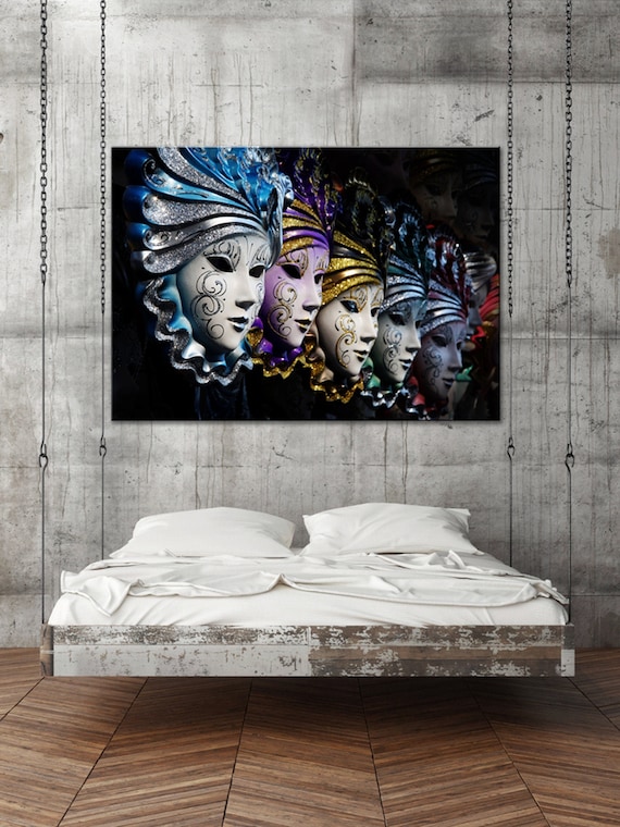 Venetian Masks Wall Art Decor Modern Wall Art Office Print - Etsy