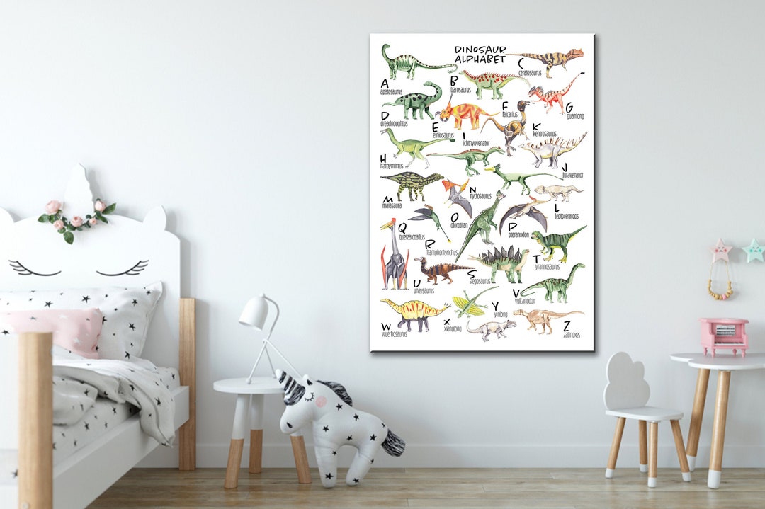 Dinosaur Alphabet, Animal Alphabet, Fabric Wall Hanging, Kids Room ...