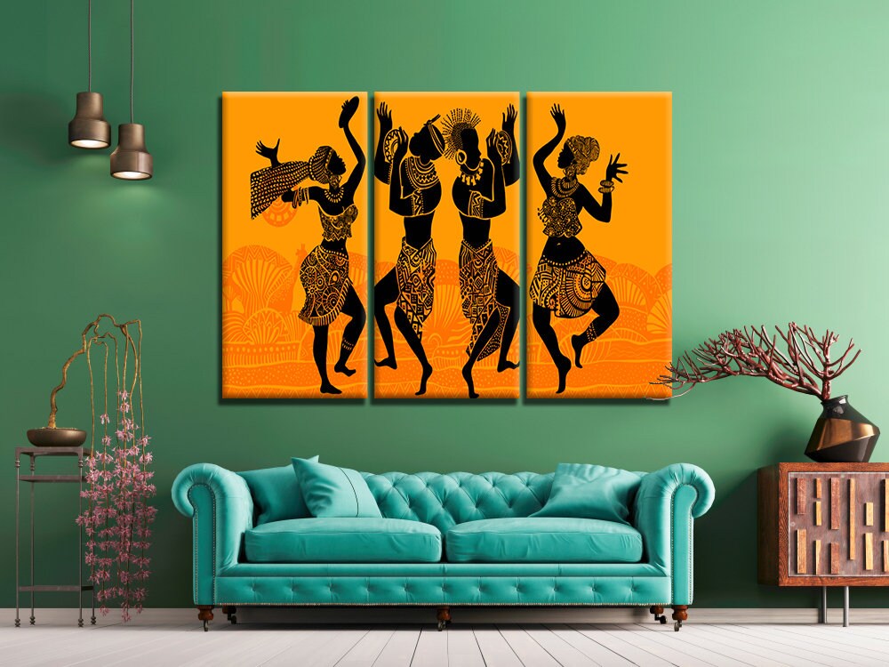 Traditional African Dancing and Afro Dancers Canvas African | Etsy