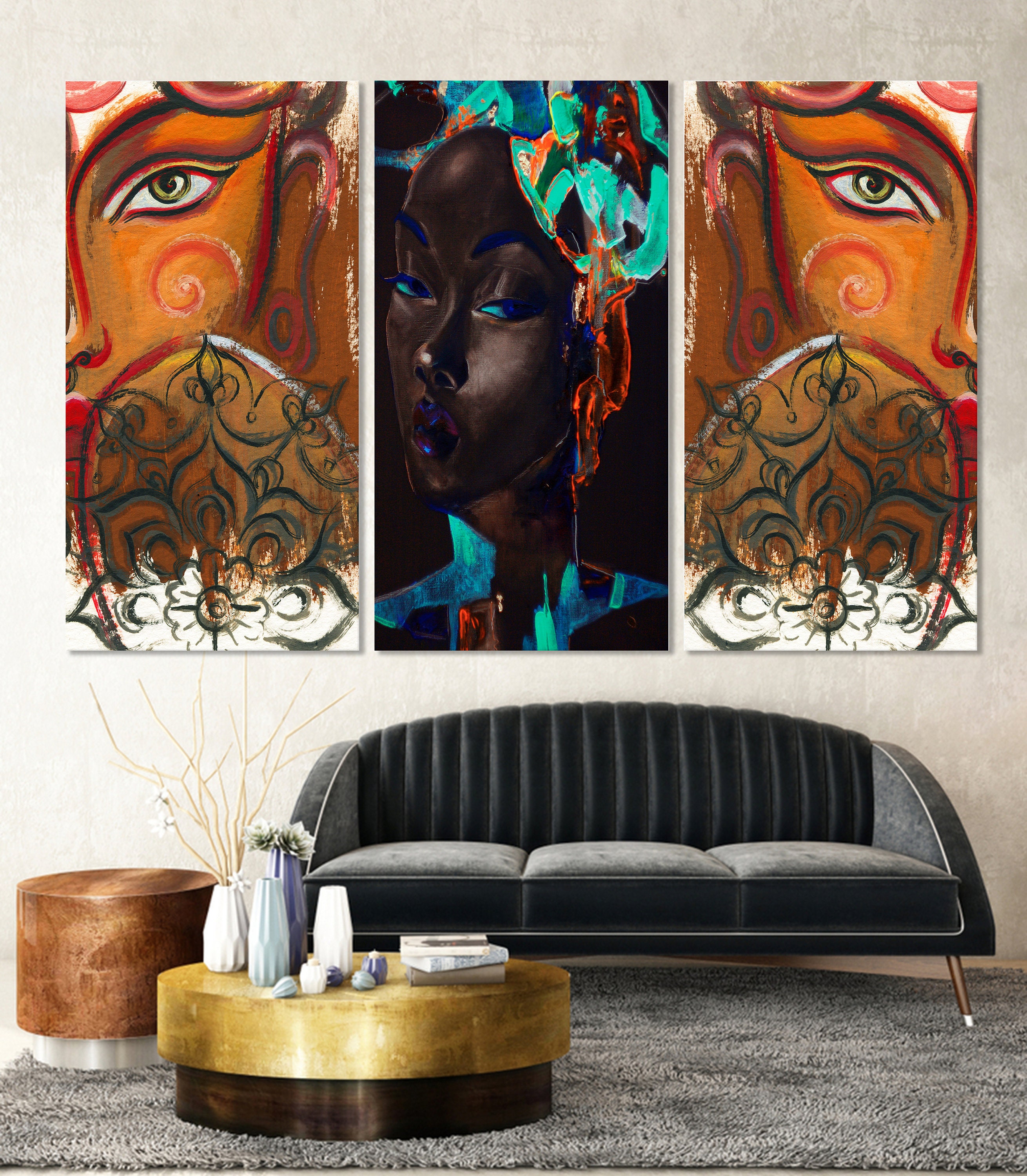 Fantasy African Woman Portrait Printable Canvas Extra Large | Etsy