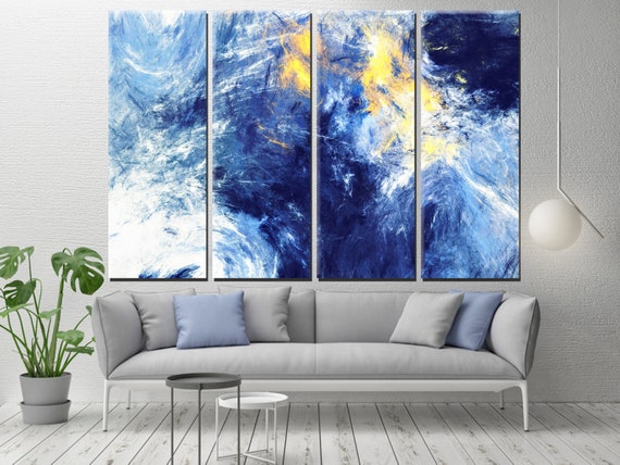 Shades of Blue Abstract Art Dynamic Clouds Abstract Painting | Etsy