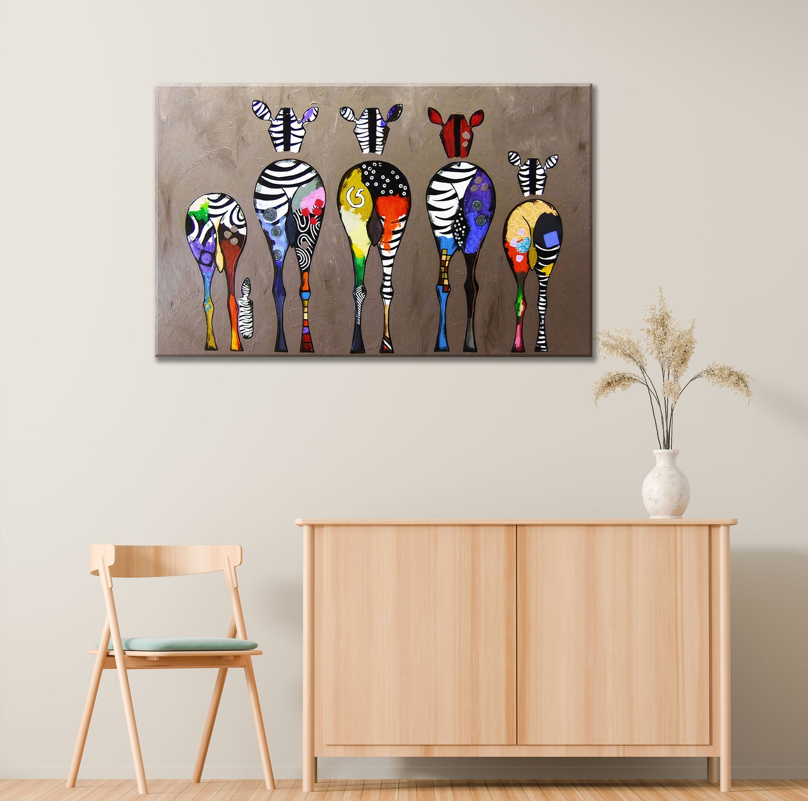 Banksy Colorful Zebras Canvas Wall Art BANKSY Zebra Poster - Etsy