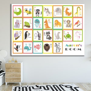 Animal Alphabet Chart, Preschool Learning Educational Posters ...